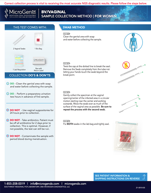 Vaginal Test Service (Women's Health) | MicroGen Diagnostics